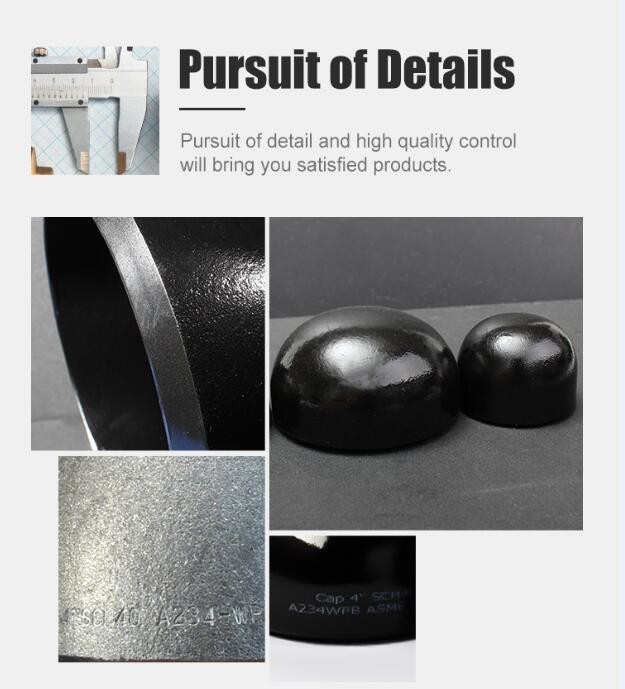 BW End Pipe Fitting Cap Carbon Steel ASME B16.9 XS Sch 80 1/2''- 48''